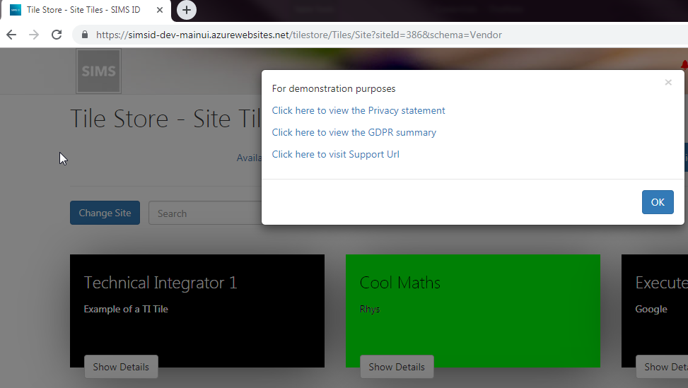 SIMS ID Tile Store Walkthrough for TIs | ESS Portal