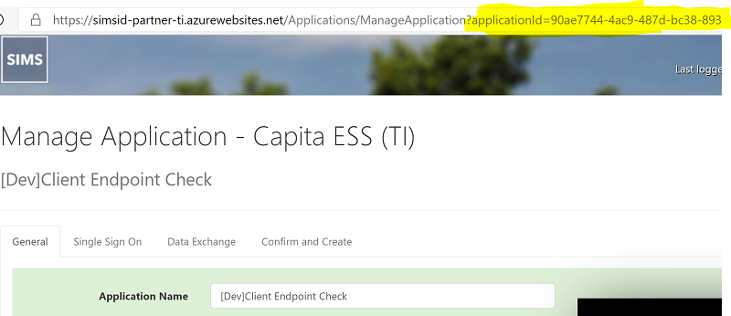 SIMS ID - TI Management Interface | ESS Portal